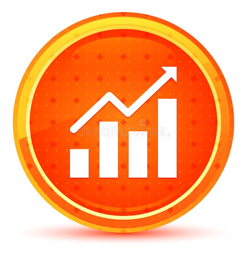 Statistics Icon Natural Orange Round Button Stock Illustration ...