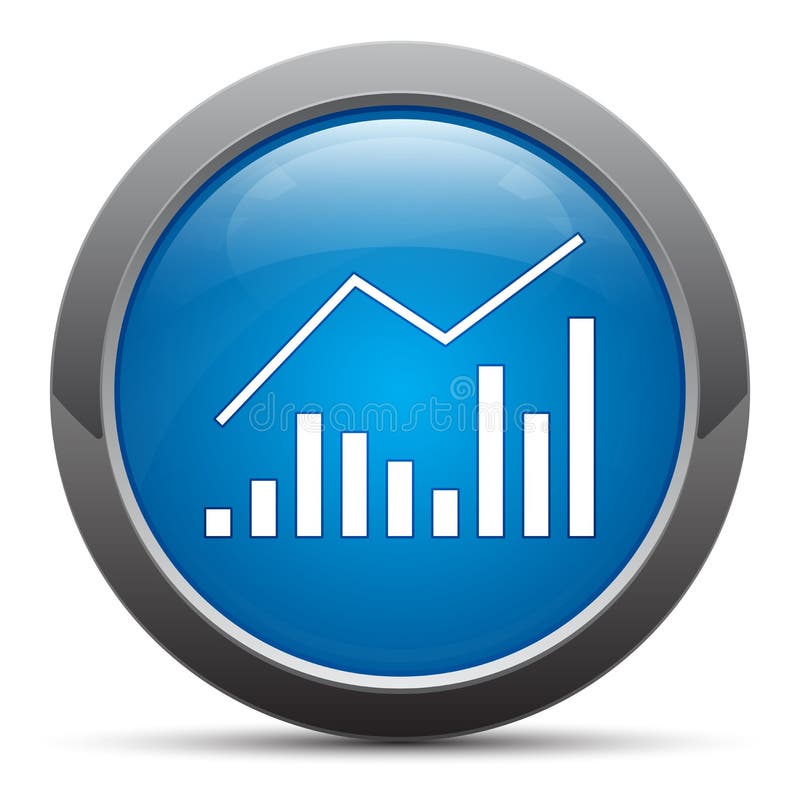 Statistics Icon Premium Blue Round Button Vector Illustration Stock ...