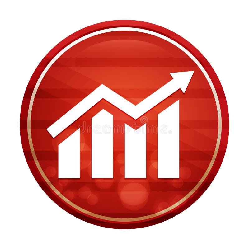 Statistics Icon Realistic Diagonal Motion Red Round Button Illustration ...