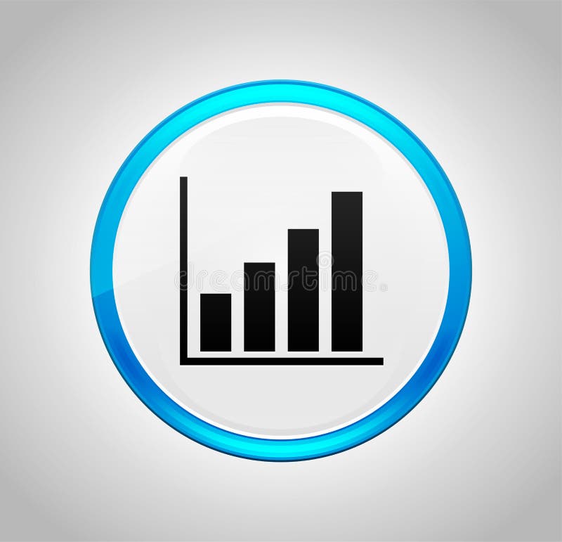 Statistics Icon Round Blue Push Button Stock Illustration ...