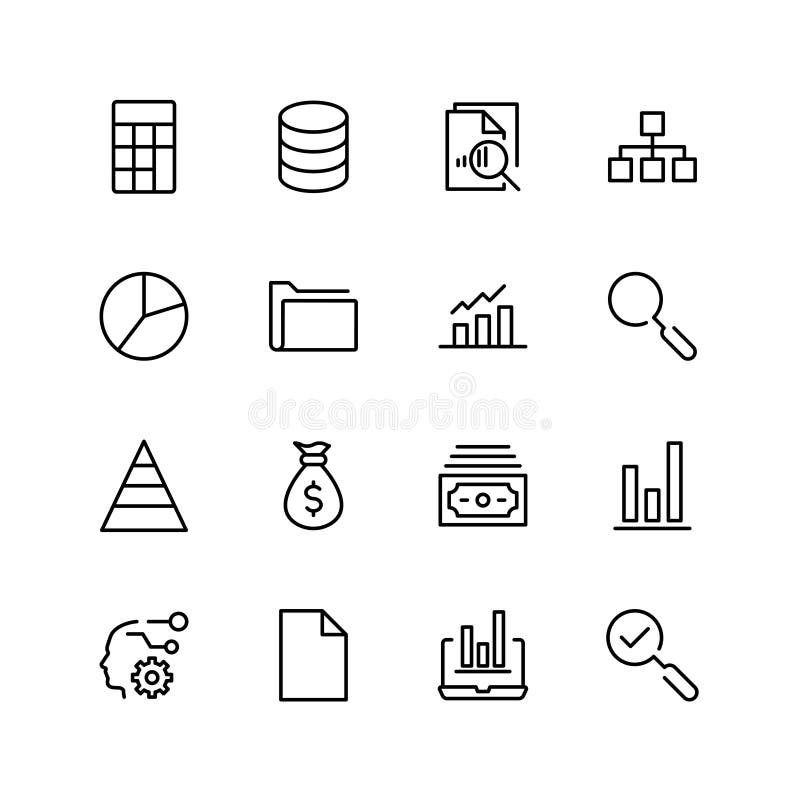 Statistics icon set stock vector. Illustration of increment - 105840237
