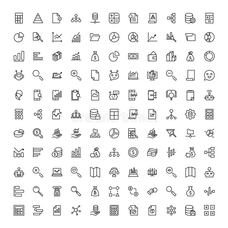 Statistics icon set stock vector. Illustration of group - 132596860