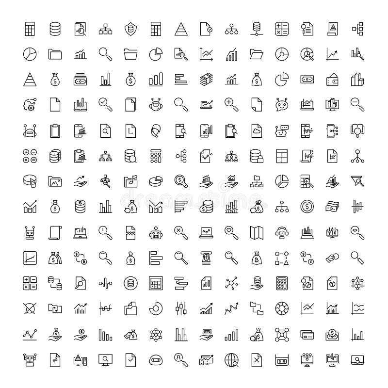 Statistics icon set stock vector. Illustration of flow - 136641308