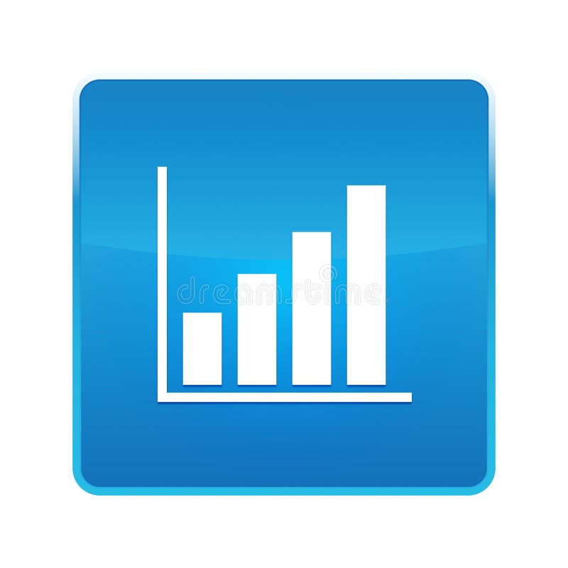 Statistics Icon Shiny Blue Square Button Stock Illustration ...