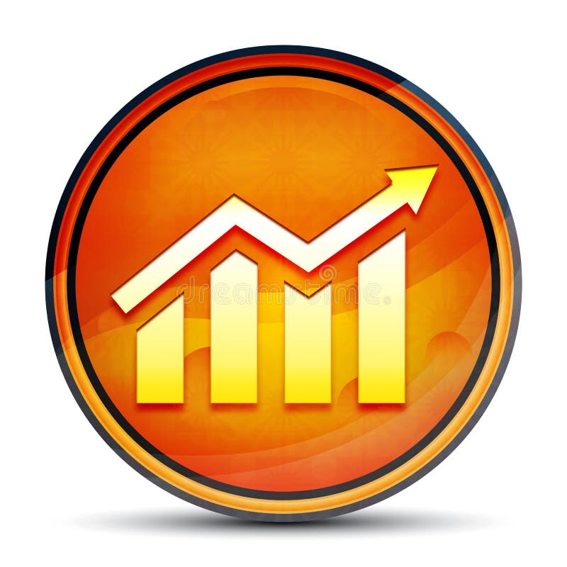 Statistics Icon Shiny Bright Orange Round Button Illustration Stock ...