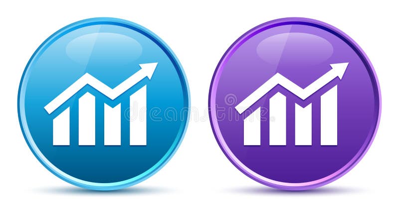 Statistics Icon Sleek Soft Round Button Set Illustration Stock Vector ...