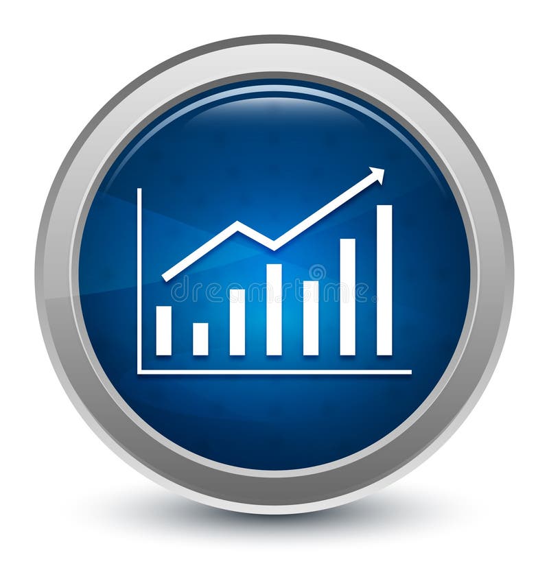 Statistics Icon Premium Blue Round Button Vector Illustration Stock ...