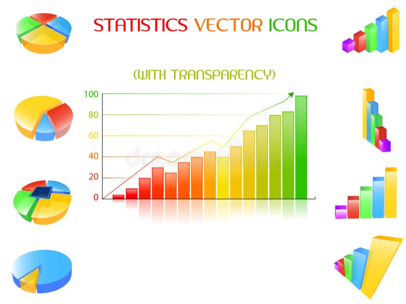 Statistics icons set stock vector. Illustration of diagram - 13997442