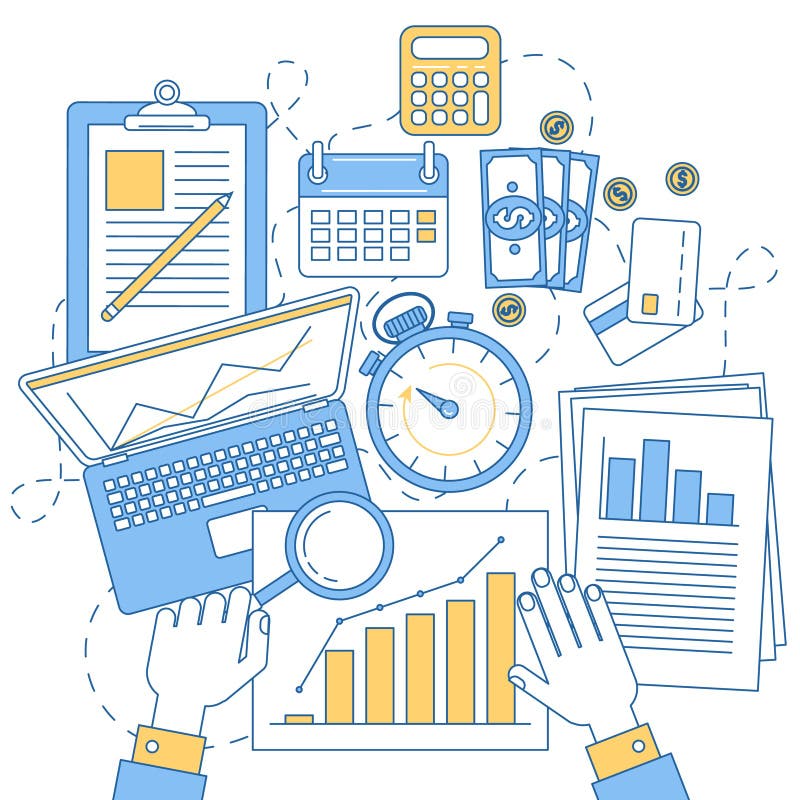 Statistics Illustration, Line Design. Stock Illustration - Illustration ...