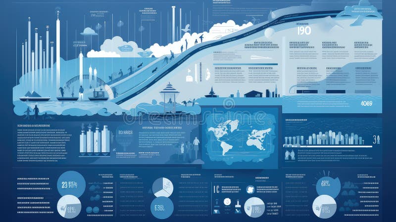 Statistics Infographic Blue Stock Illustration - Illustration of ...