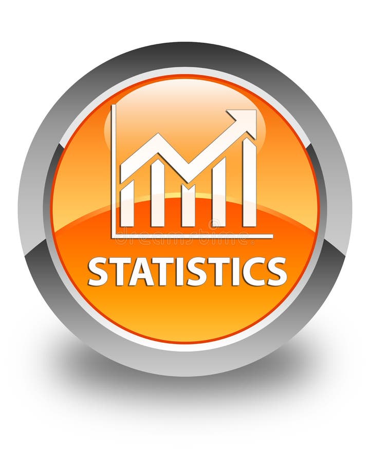 Statistics Glossy Orange Round Button Stock Illustration - Illustration ...