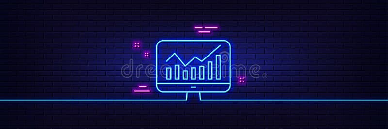 Statistics Line Icon. Data Analysis Sign. Neon Light Glow Effect ... Statistics Line Icon. Data Analysis Sign. Neon Light Glow Effect ...