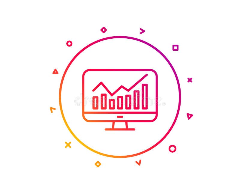 Statistics Line Icon. Column Graph Chart Sign. Gradient Blur Button ... Statistics Line Icon. Column Graph Chart Sign. Gradient Blur Button ...