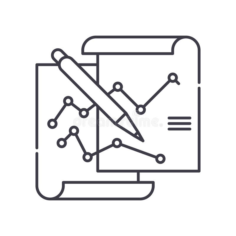 Statistics Line Icon, Outline Symbol, Vector Illustration, Concept Sign ...