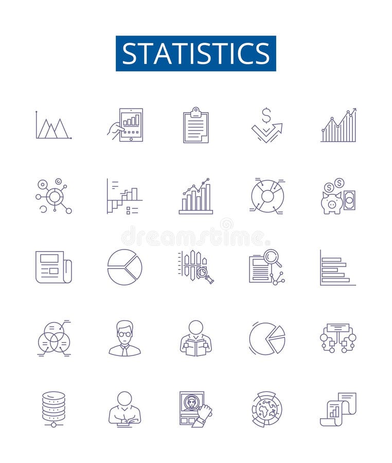 Statistics Line Icons Signs Set. Design Collection of Statistics, Data ... Statistics Line Icons Signs Set. Design Collection of Statistics, Data ...