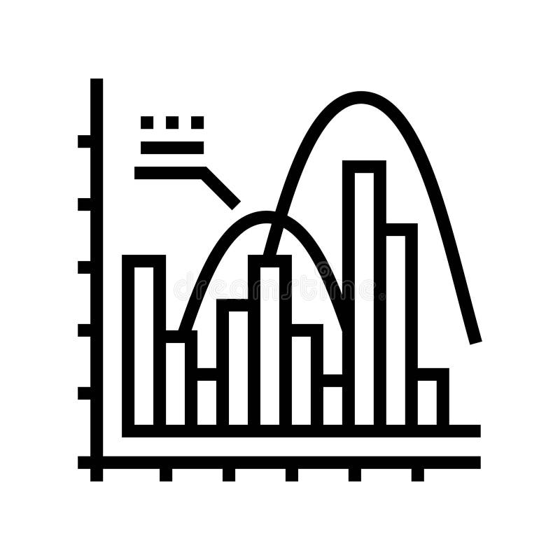Statistics Math Science Education Line Icon Vector Illustration Stock ...