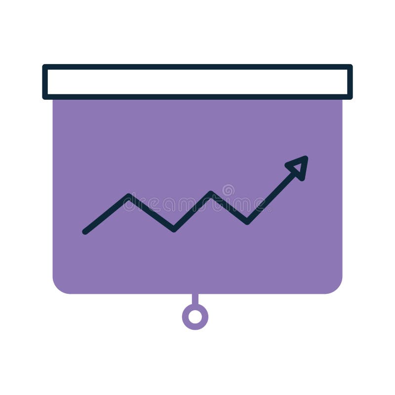 Statistics with One Arrow on a Purple Screen Stock Illustration ...