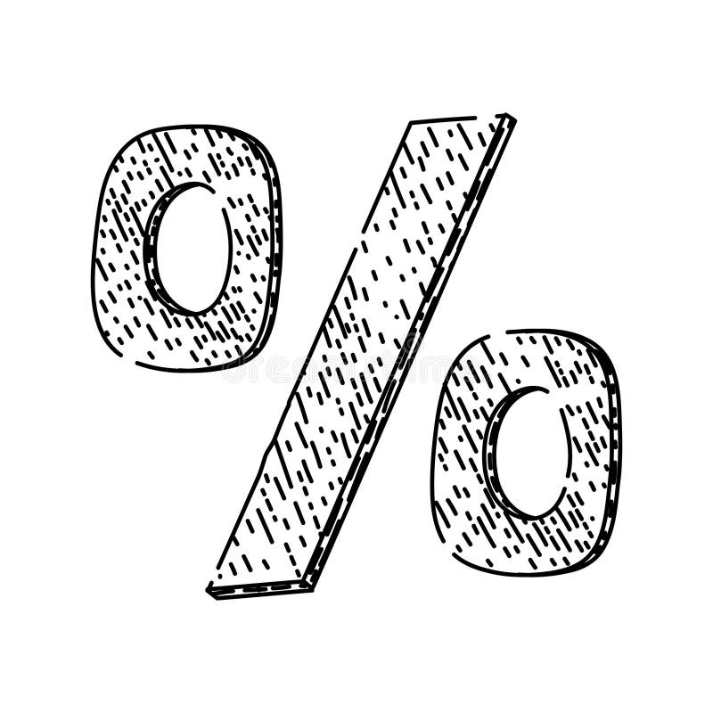 Statistics Percentage Sign Sketch Hand Drawn Vector Stock Illustration ...
