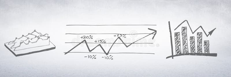 Statistics Performance Charts with Bright Background Stock Illustration ...