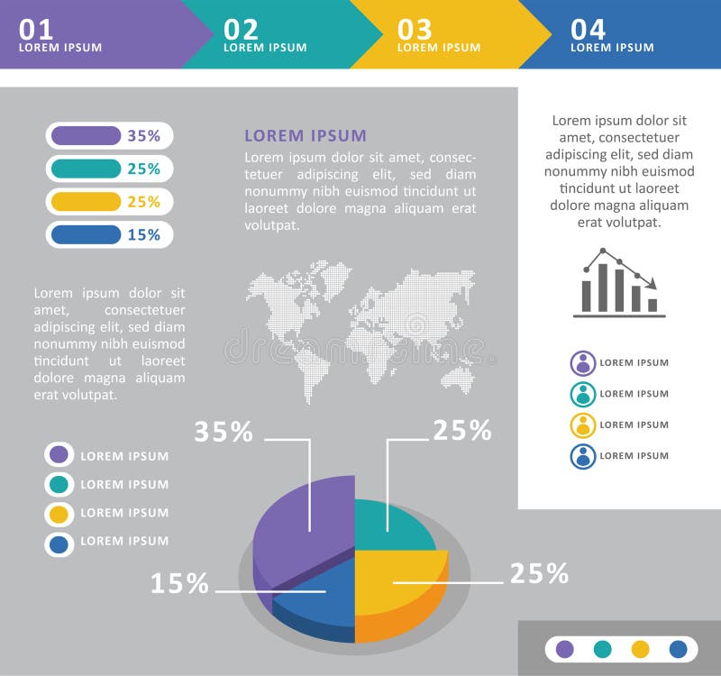 Statistics Pie Infographic Template Stock Illustration - Illustration ...