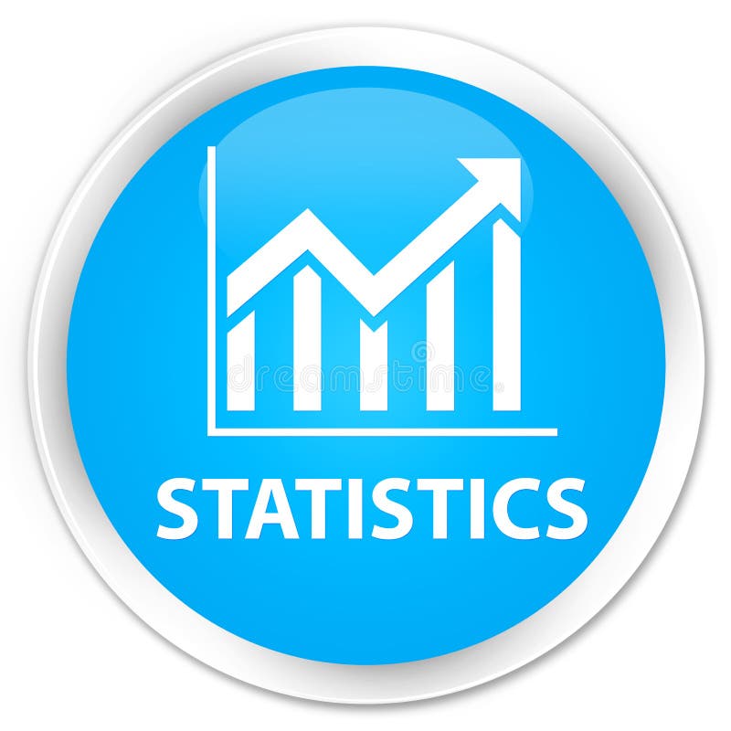 Statistics Premium Cyan Blue Round Button Stock Illustration ...