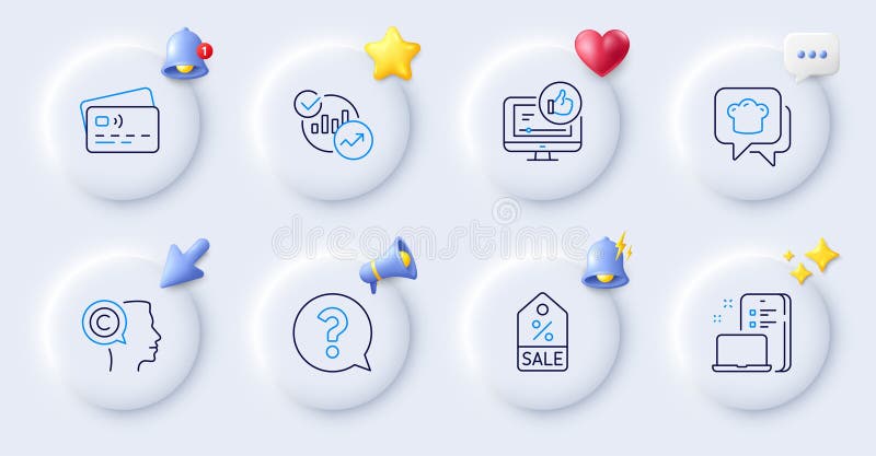 Statistics, Question Mark and Writer Line Icons. for Web App, Printing ...