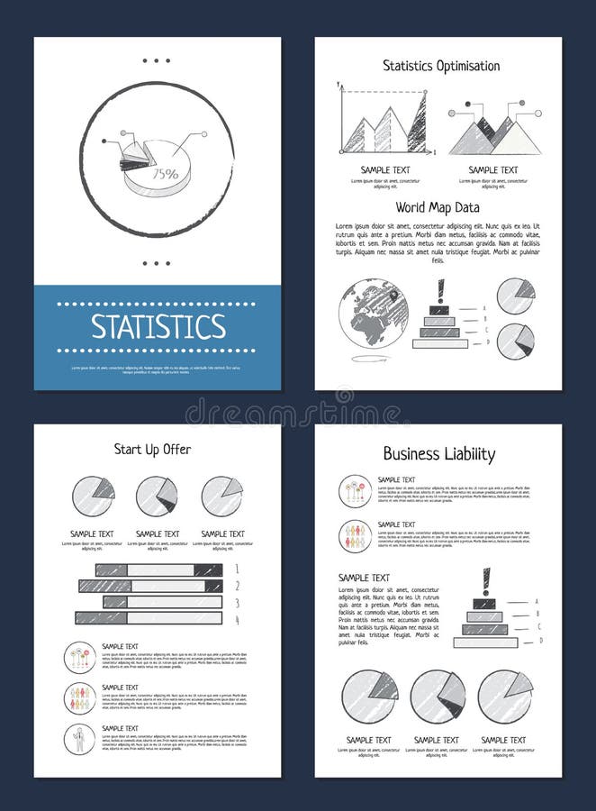 Statistic Posters with Growing Financial Infographic Stock Vector ...