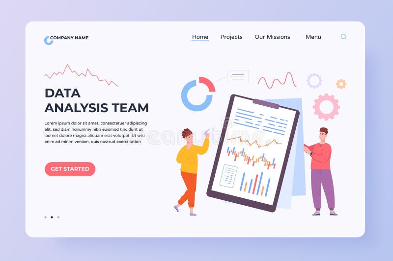 Statistics Screen Landing. Data Analysis Analyst Teamwork Work ...