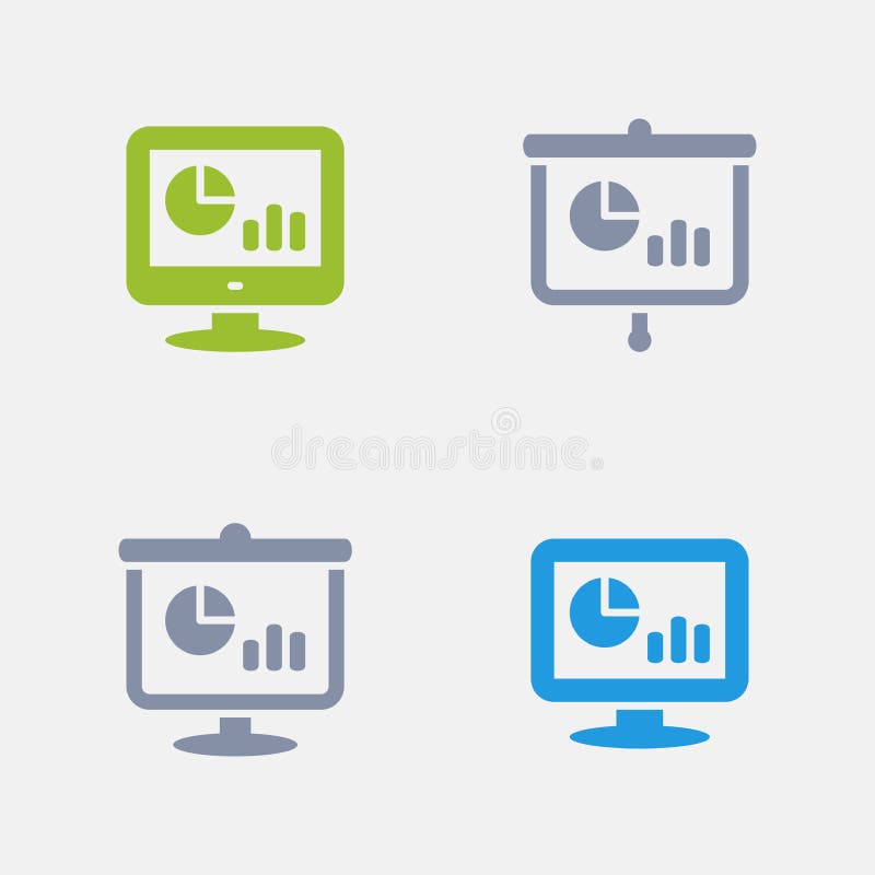 Statistics Screens - Granite Icons Stock Vector - Illustration of ...