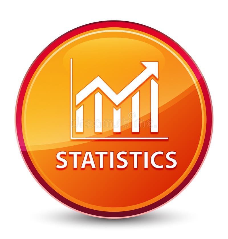 Statistics Special Glassy Orange Round Button Stock Vector ...