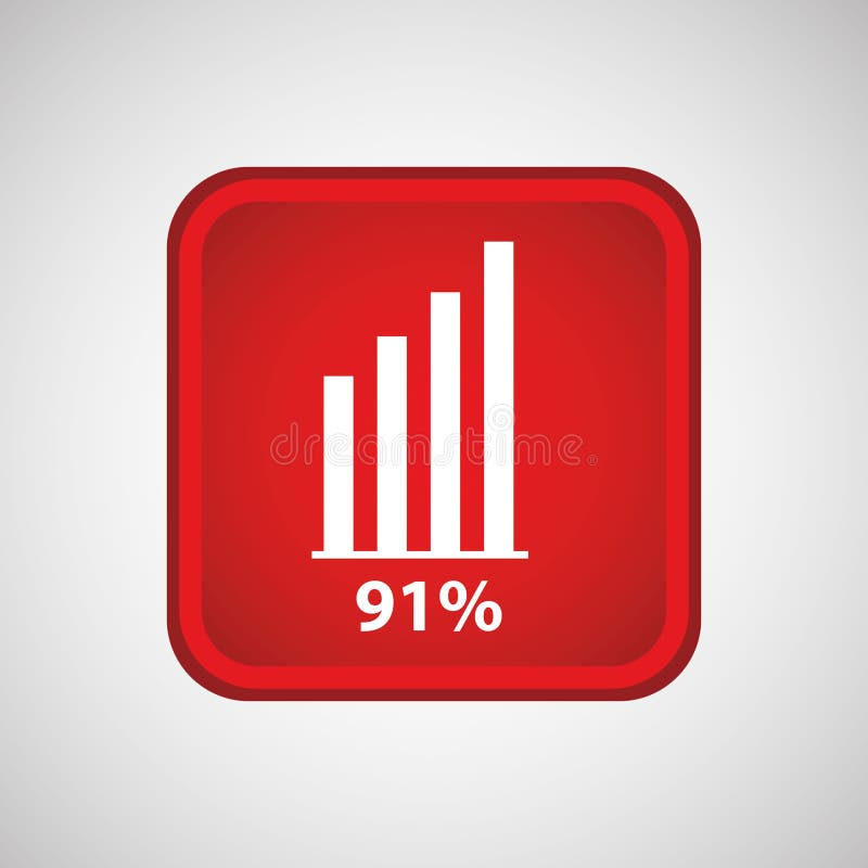Statistics in Square Button Isolated Icon Design Stock Photo - Image of ...