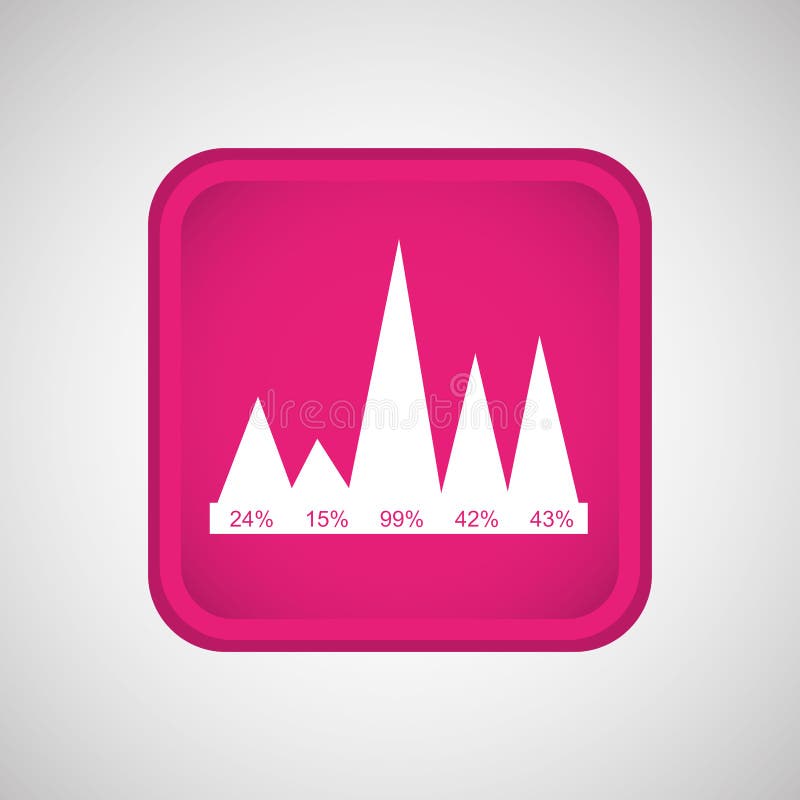 Statistics in Square Button Isolated Icon Design Stock Image - Image of ...