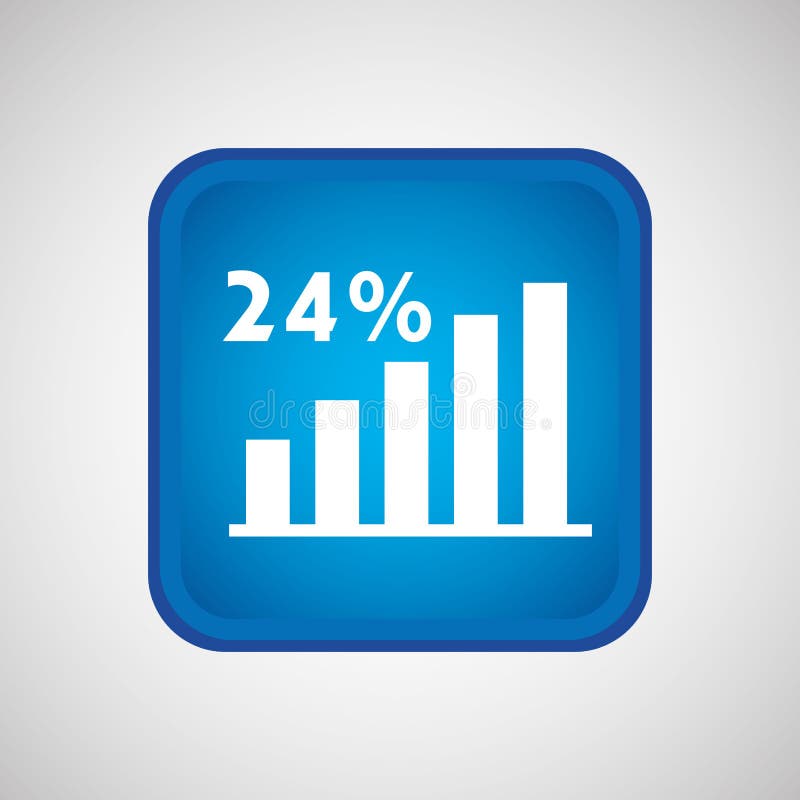 Statistics in Square Button Isolated Icon Design Stock Photo - Image of ...