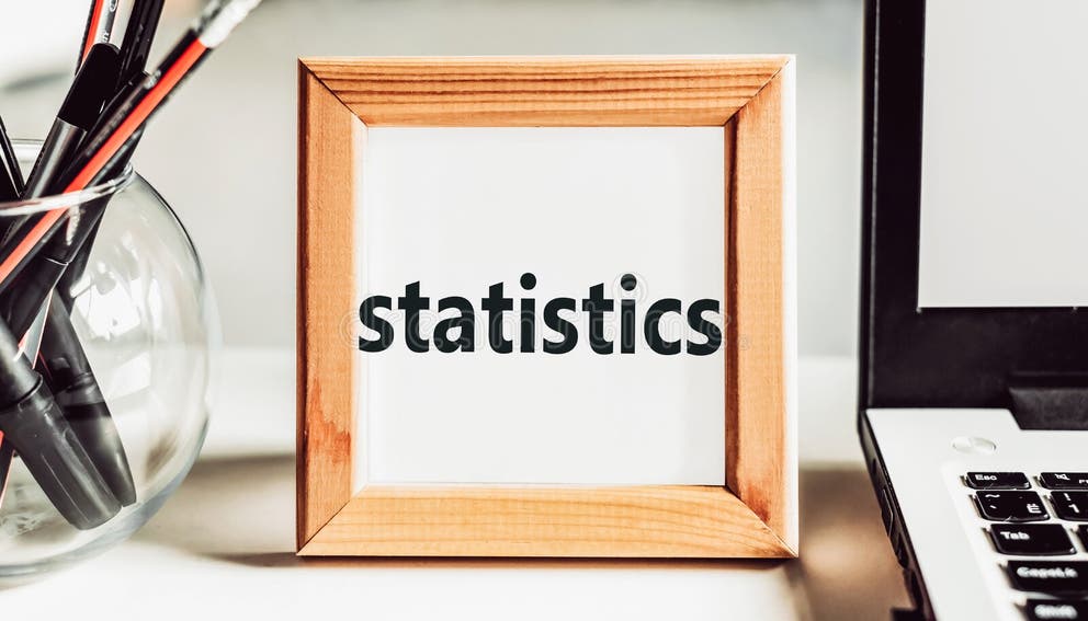 STATISTICS Text in Wooden Frame on Office Table Stock Image - Image of ...