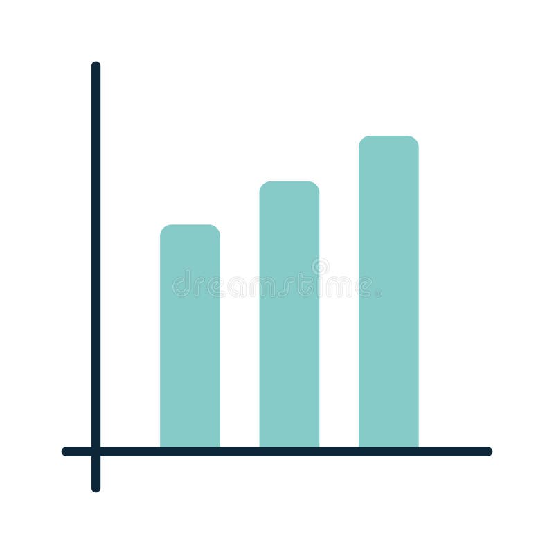 Statistics with Three Blue Bars Stock Illustration - Illustration of ...