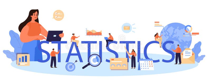 Statistics Typographic Header. Market Research and Data Processing ...