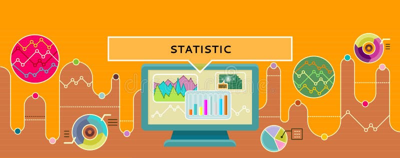 Statistik-Konzept-Design-Art Flach Vektor Abbildung - Illustration von ...
