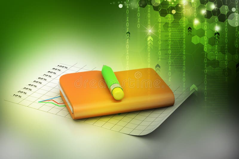 Statistisches Diagramm Mit Dateiordner Stock Abbildung - Illustration ...