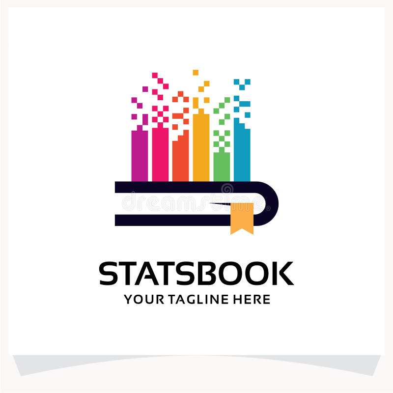 Stats Book Logo Design Template Inspiration Stock Vector - Illustration ...