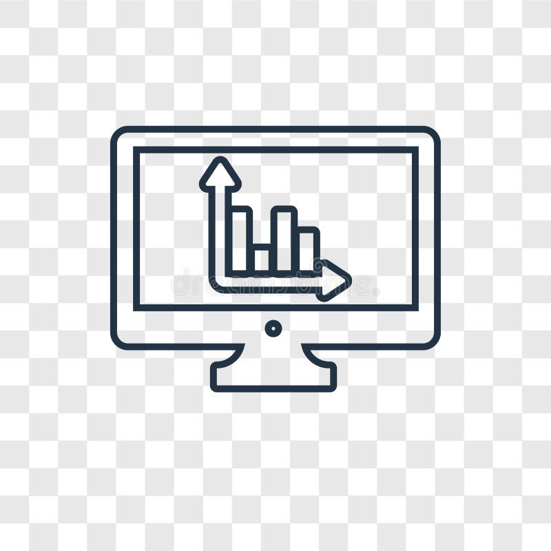 Stats Concept Vector Linear Icon Isolated on Transparent Background ...