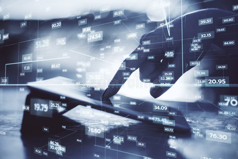 Stats and Data Concept with Digital Abstract Indicators on Man Hand ...