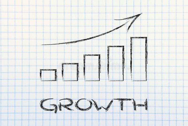 Stats Graph Showing Growth and Positive Results Stock Image - Image of ...