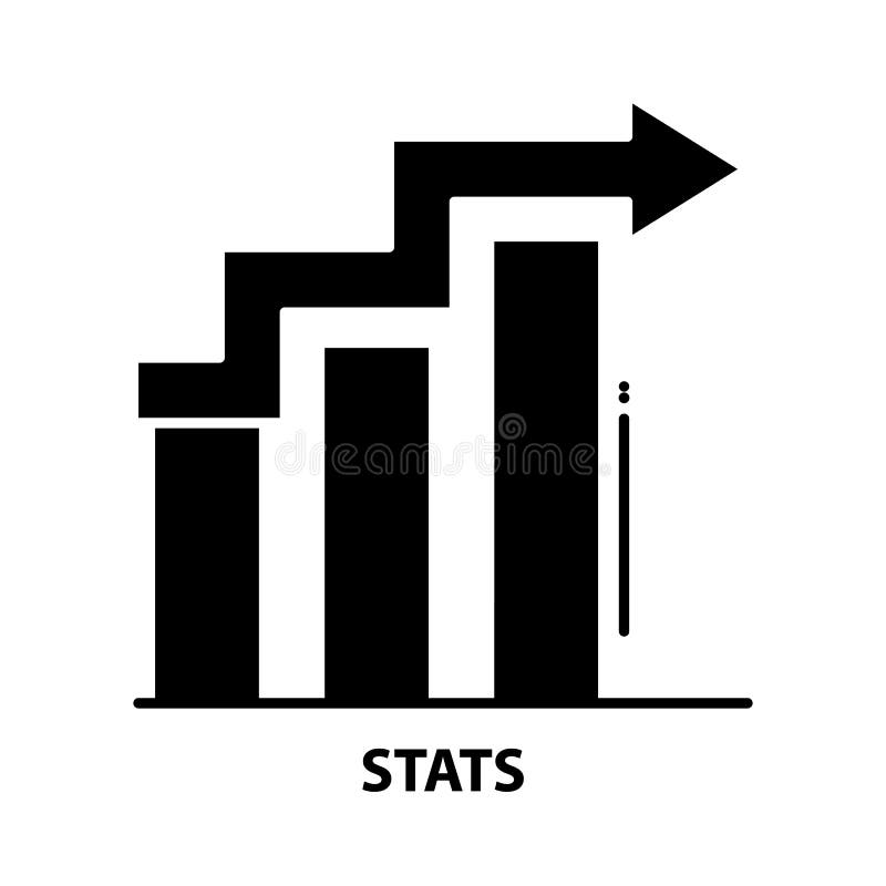 Stats Icon, Black Vector Sign with Editable Strokes, Concept ...