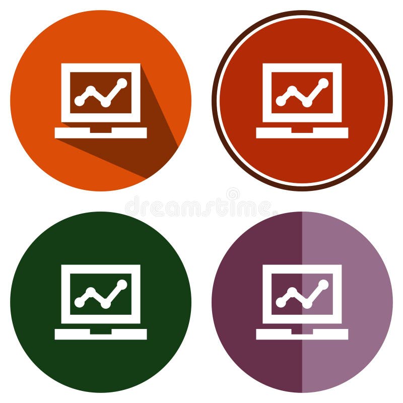 Stats laptop stock vector. Illustration of button, information - 93506633