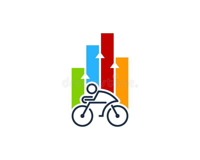 Stats Report Bike Cycle Icon Logo Design Element Stock Vector ...