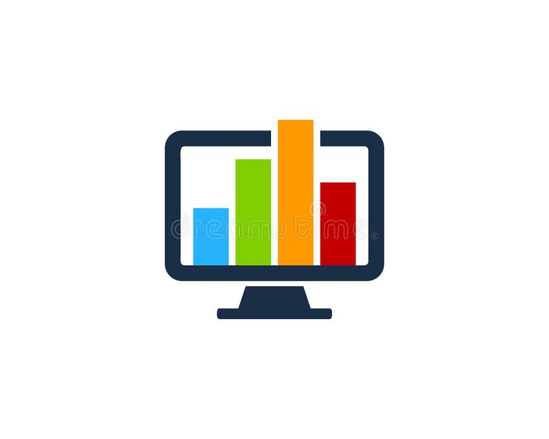 Stats Report Computer Icon Logo Design Element Stock Vector ...