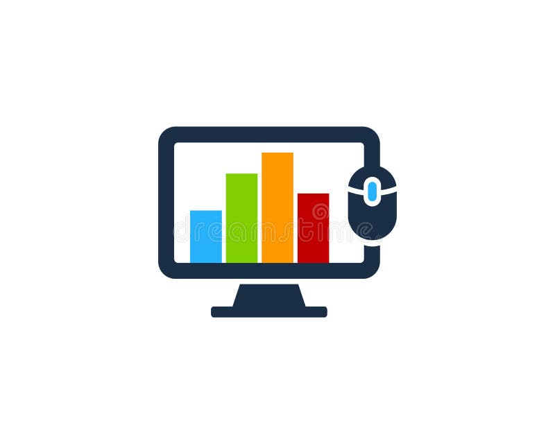 Stats Report Computer Icon Logo Design Element Stock Vector ...