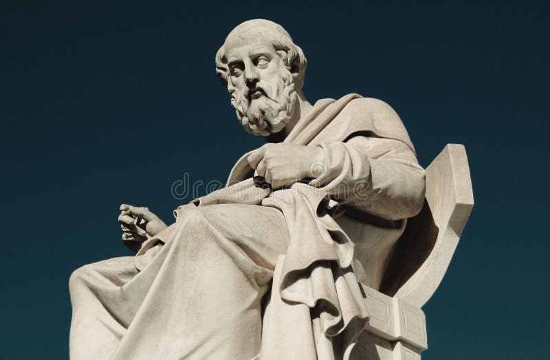 Statua Dell'antico Filosofo Greco Plato Immagine Stock - Immagine di ...