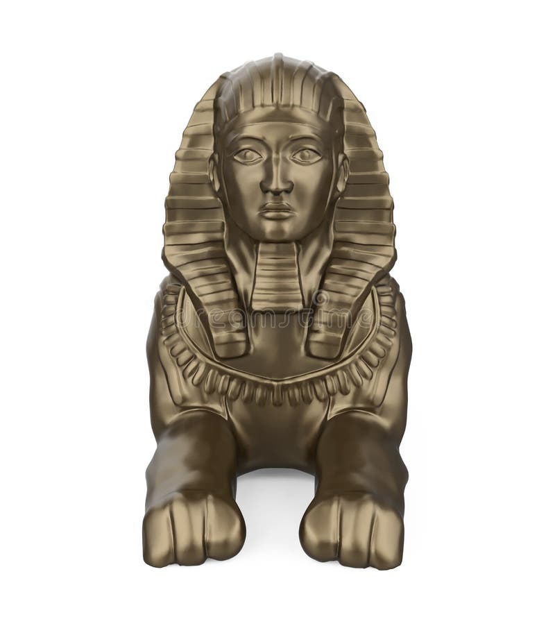 Statua Egiziana Della Sfinge Isolata Illustrazione di Stock ...