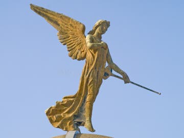 Statue stock photo. Image of headstone, angel, blue, funeral - 5194826